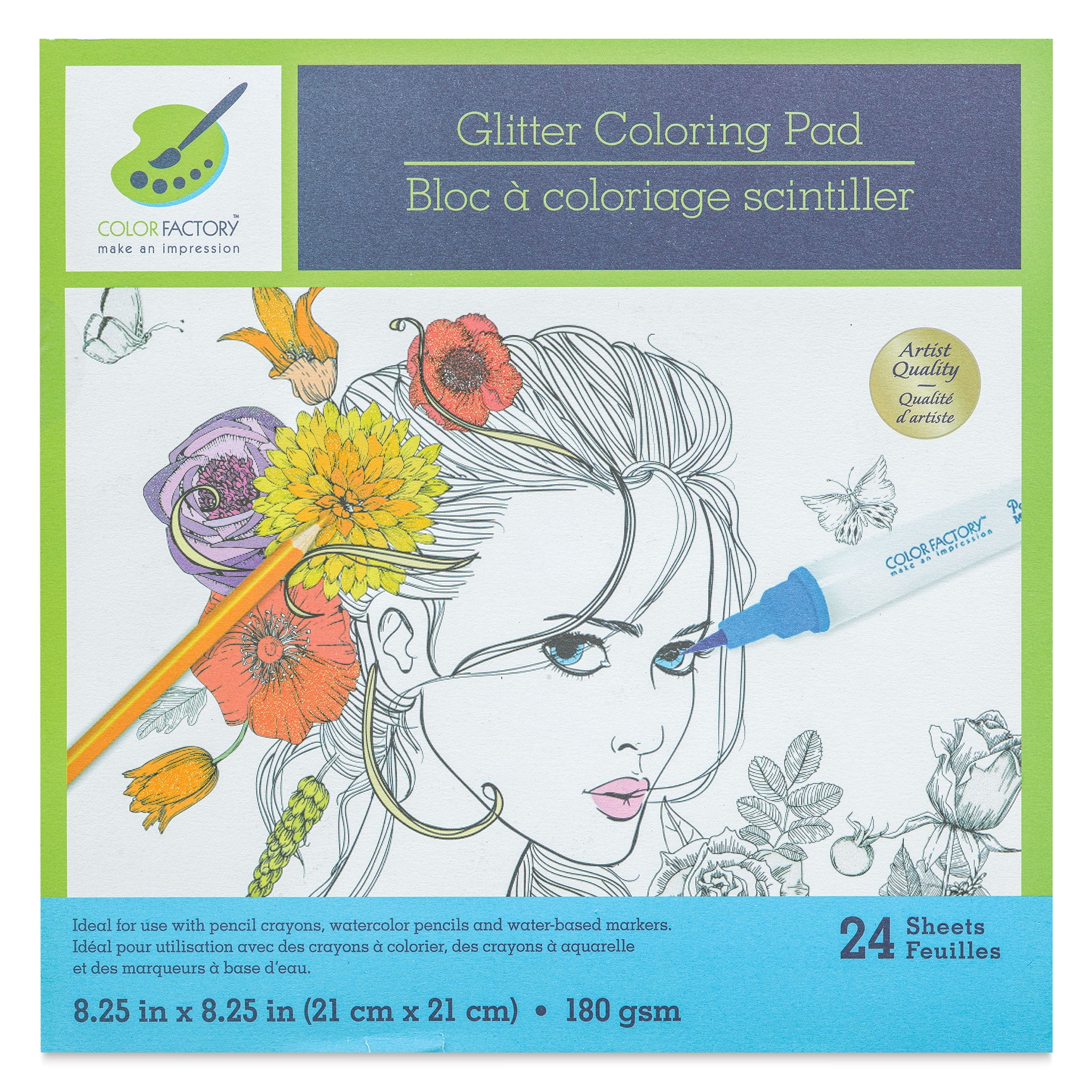 Color Factory Glitter Coloring Pad - Fashionista, 24 Sheets - Walmart.com