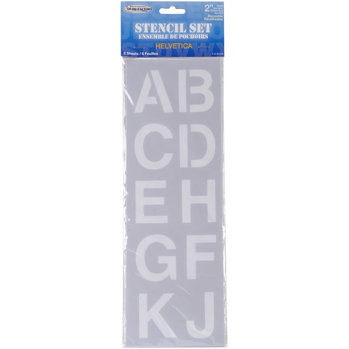 Color Factory Stencil Sheet Set 13"X4.5" 6/Pkg-Alphabet, Numbers ...