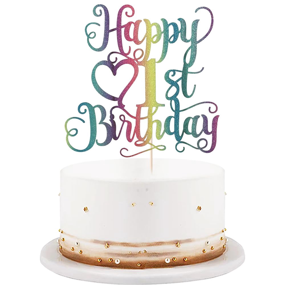 Color Flash HappyTRDN 1st Birthday Cake Topper Boys and girls Happy ...