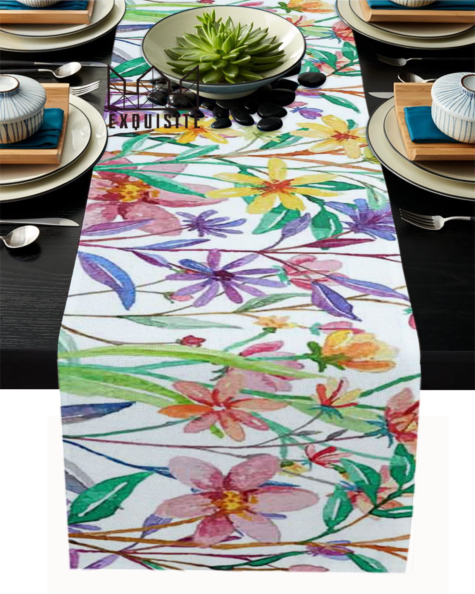 Color Flower Watercolor Plant Coffee Table r Dinner Table ration ...