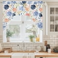 Color Flowers Swag Curtain Valance for Windows, Pink Blue Flowers Green ...
