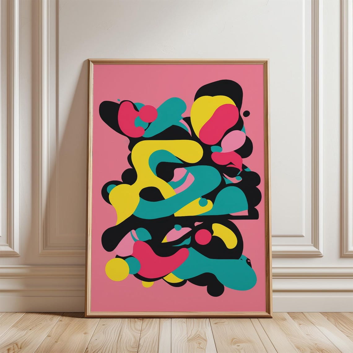 Color Form No. 369 (Pop Bloom) Bold Abstract Digital Art Print, Colorful Pop Art Wall Decor ...