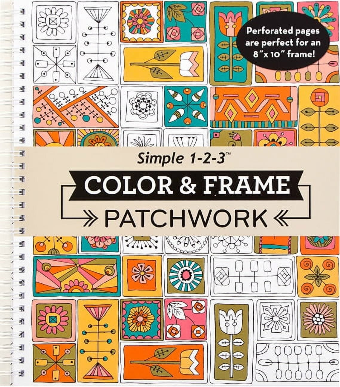 Color & Frame Color & Frame - Patchwork (Adult Coloring Book), (Spiral ...