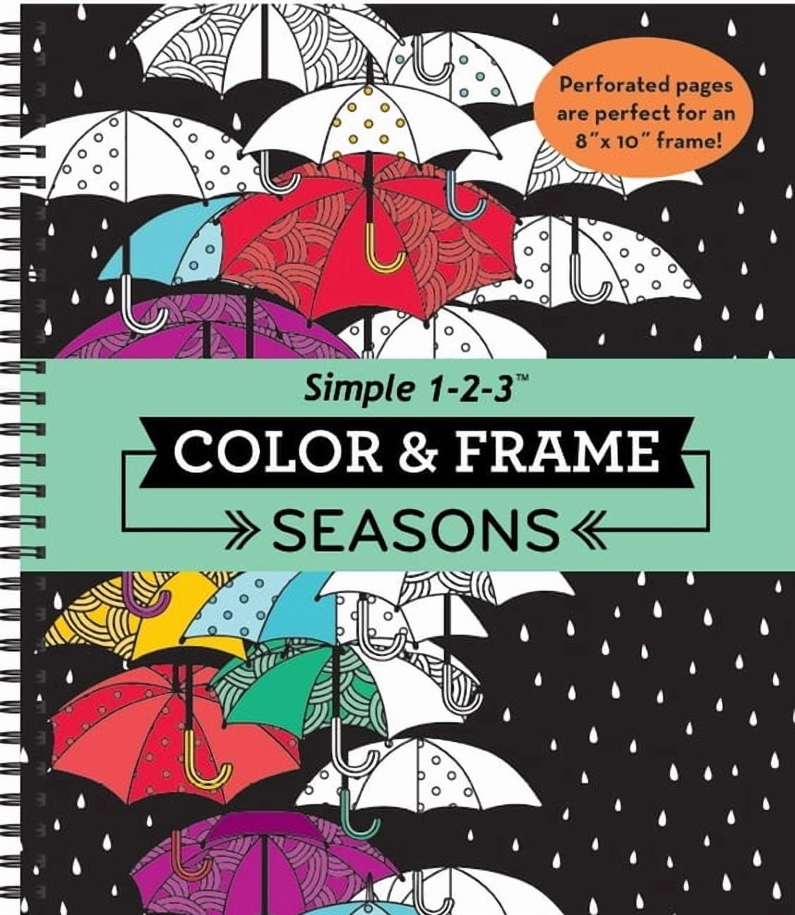 Color & Frame Color & Frame - Seasons (Adult Coloring Book), (Spiral ...