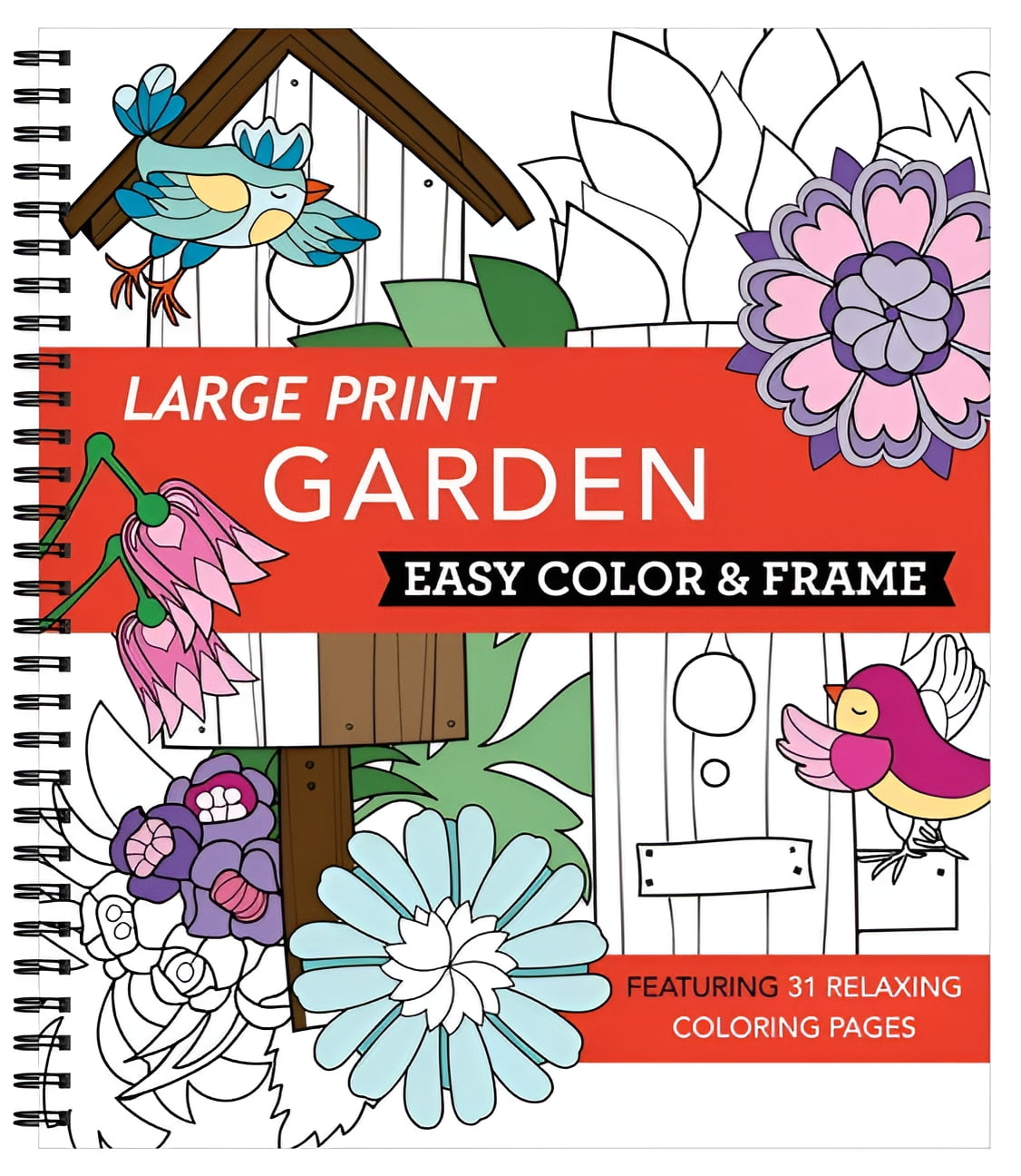 Color & Frame Large Print Easy Color & Frame - Garden (Stress Free ...