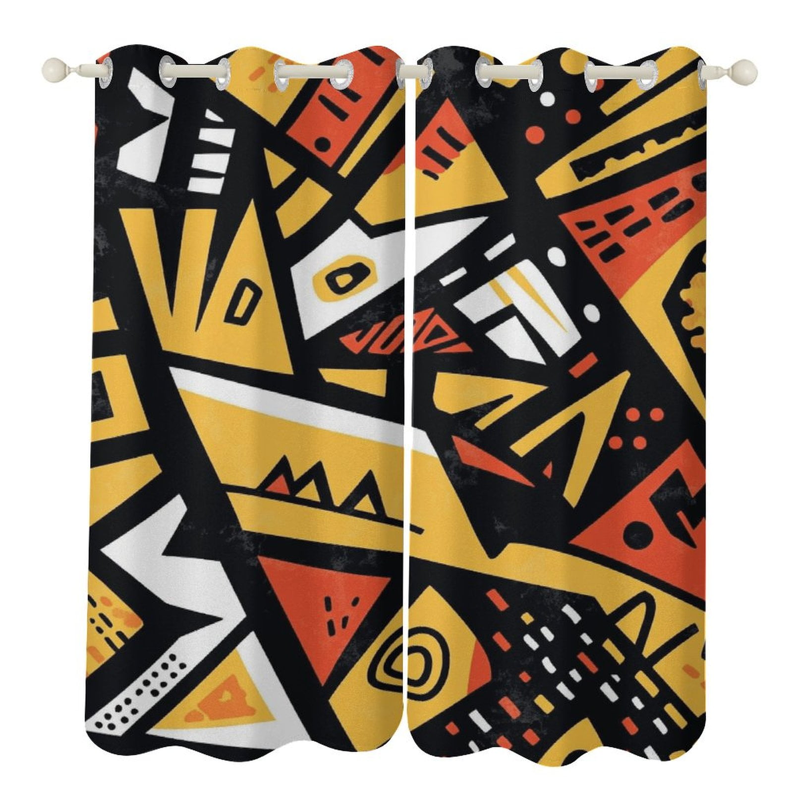 Color Geometry (37) 2 Panels Curtains for Bedroom Living Room Drapes ...