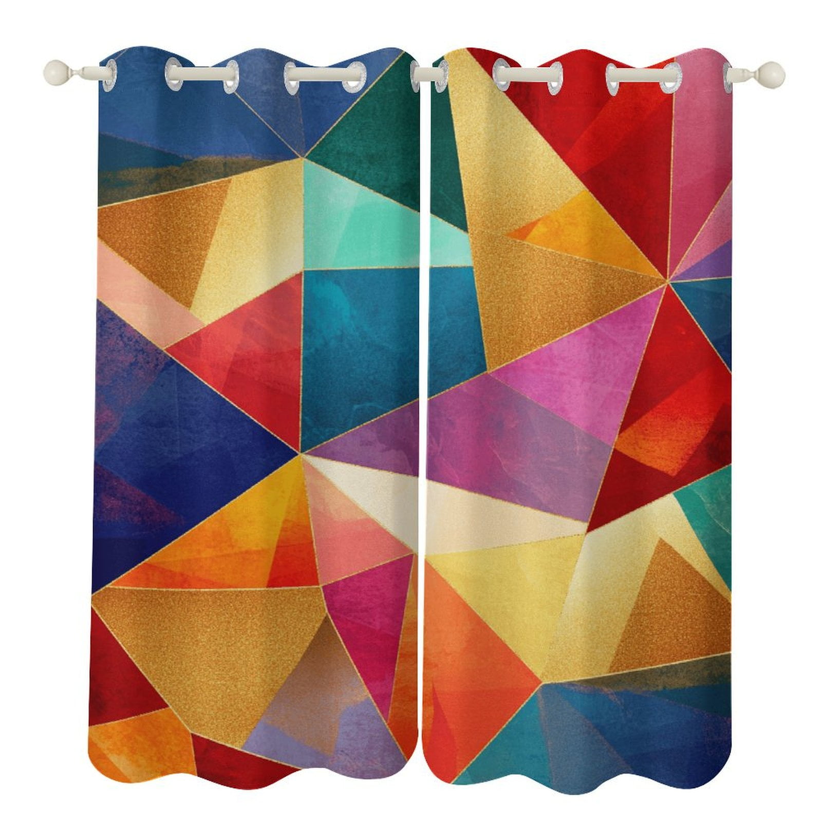 Color Geometry (48) Blackout Window Curtains for Bedroom Living Room ...