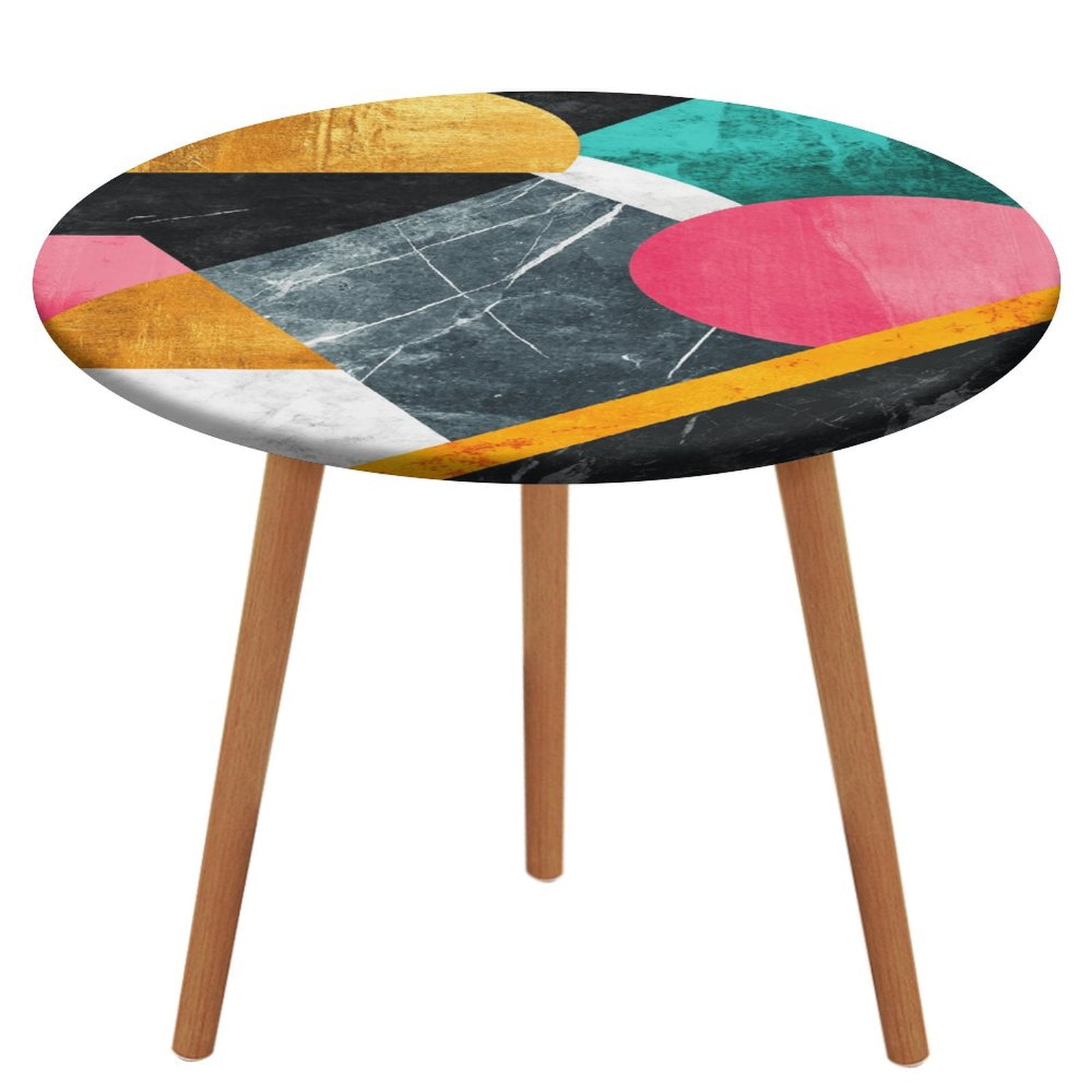 Color Geometry (64) Tablecloth Round Elastic Fitted Waterproof Table ...