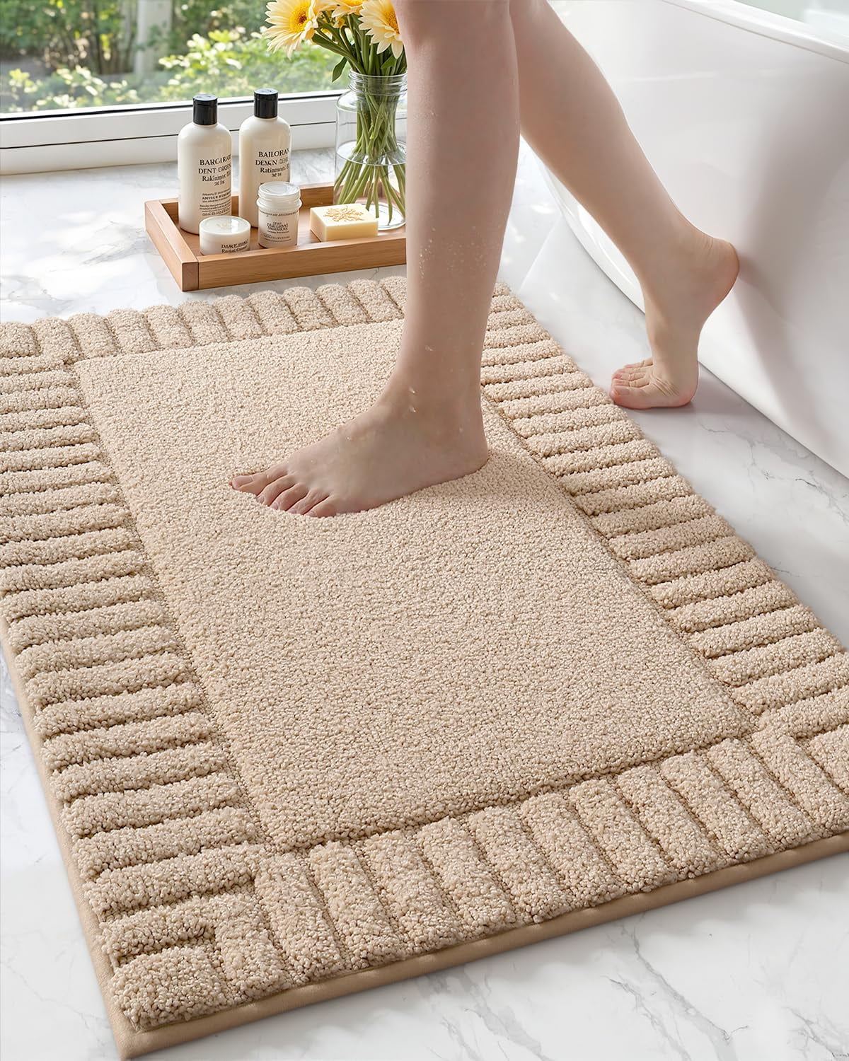 Color&Geometry Large Bath Rugs Non Slip Washable, 24"x36" Absorbent ...