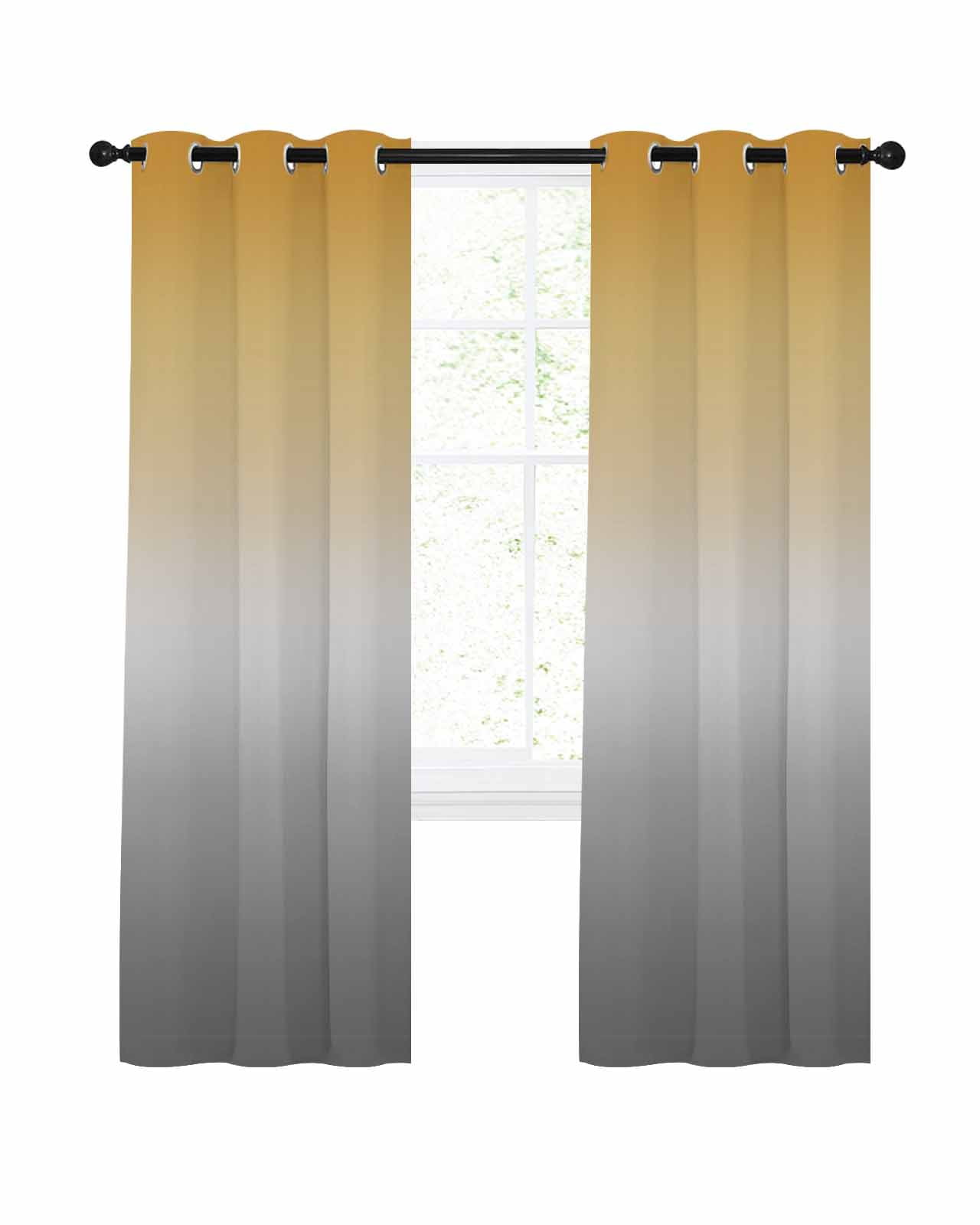 Color Gradient Pattern Blackout Curtains 39 Inches Long for Bedroom ...
