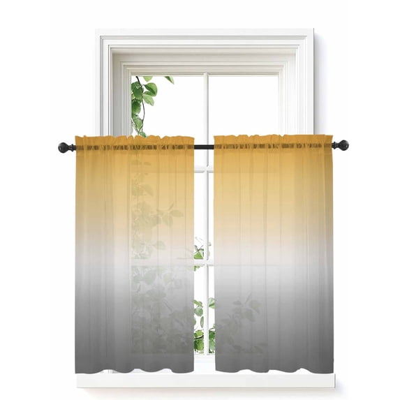 Color Gradient Pattern Curtains 54 Inch Length, Sheer Curtains for ...