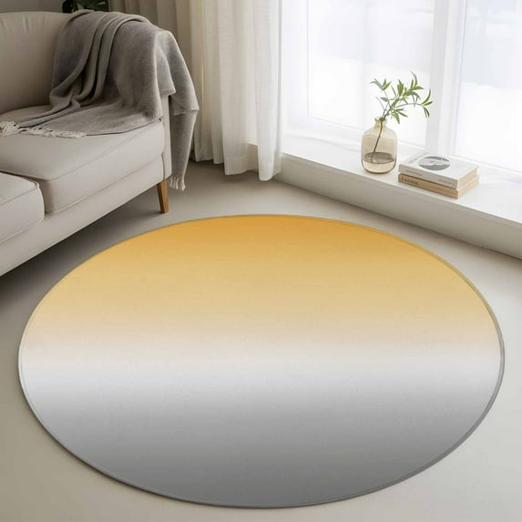 Color Gradient Pattern Round Area Rug 3 FT, Small Kitchen Bathroom Mat ...