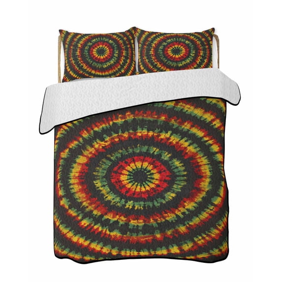 Color Gradient Tie Dye Art Quilts Bedding Set King Size Abstract ...