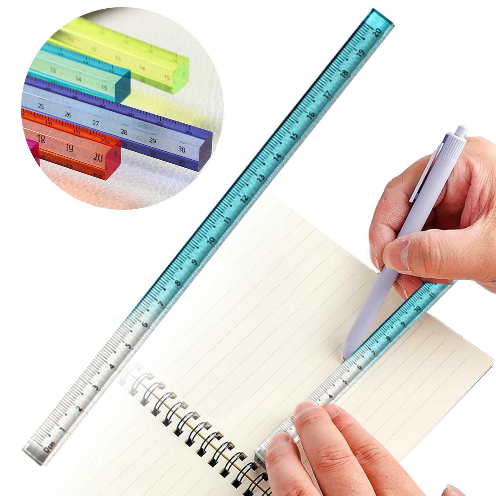 Color Gradient Transparent Cube Ruler for sch l, Acrylic Gradient Ruler ...