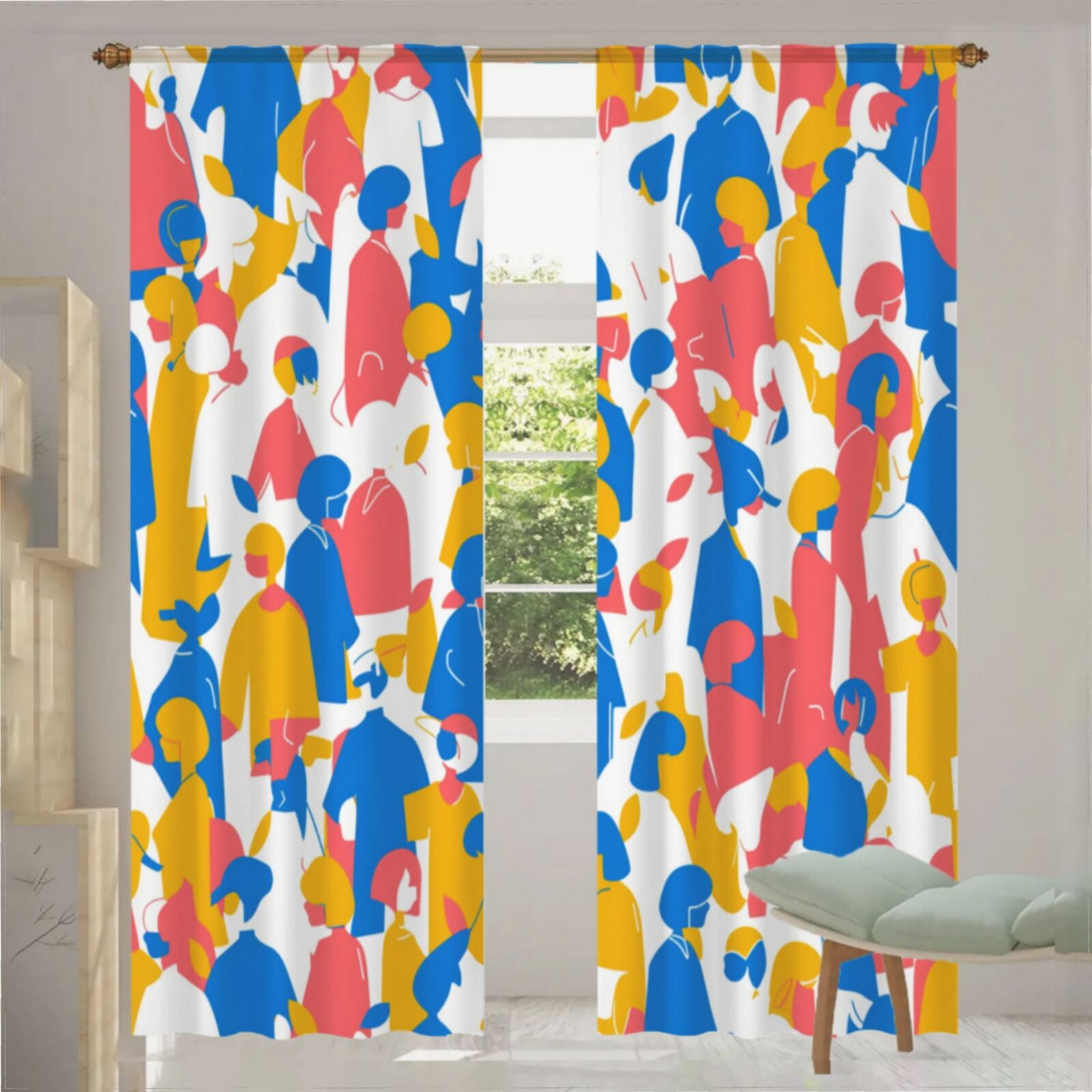 Color Graffiti (1) Curtains for Living Room Bedroom Decor Transparent ...