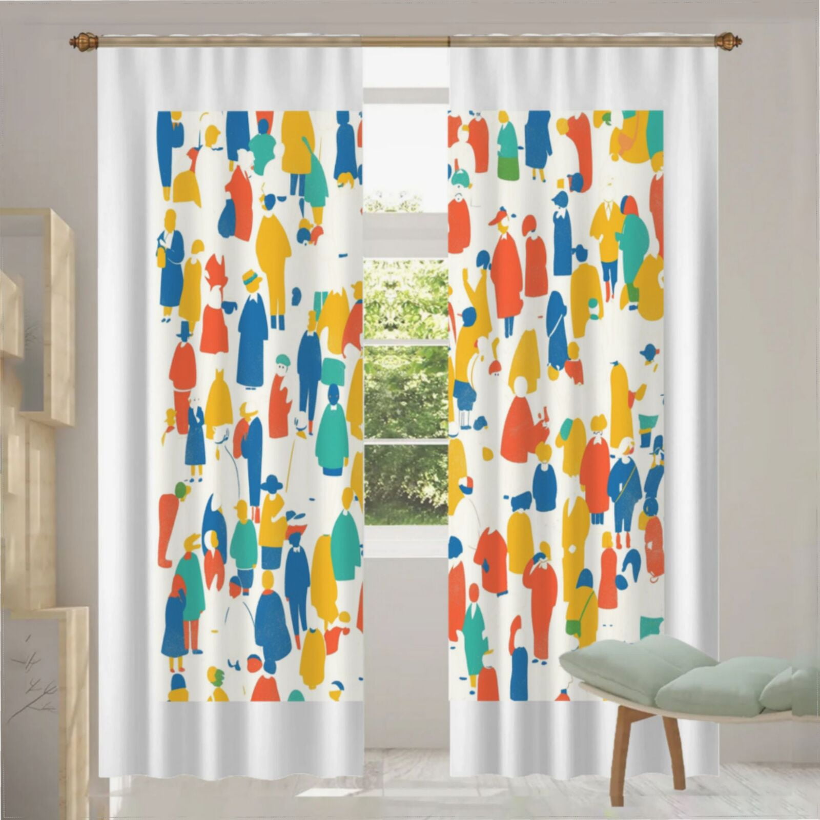 Color Graffiti (11) Tulle Curtain for Living Room Bedroom Decor Sheer ...