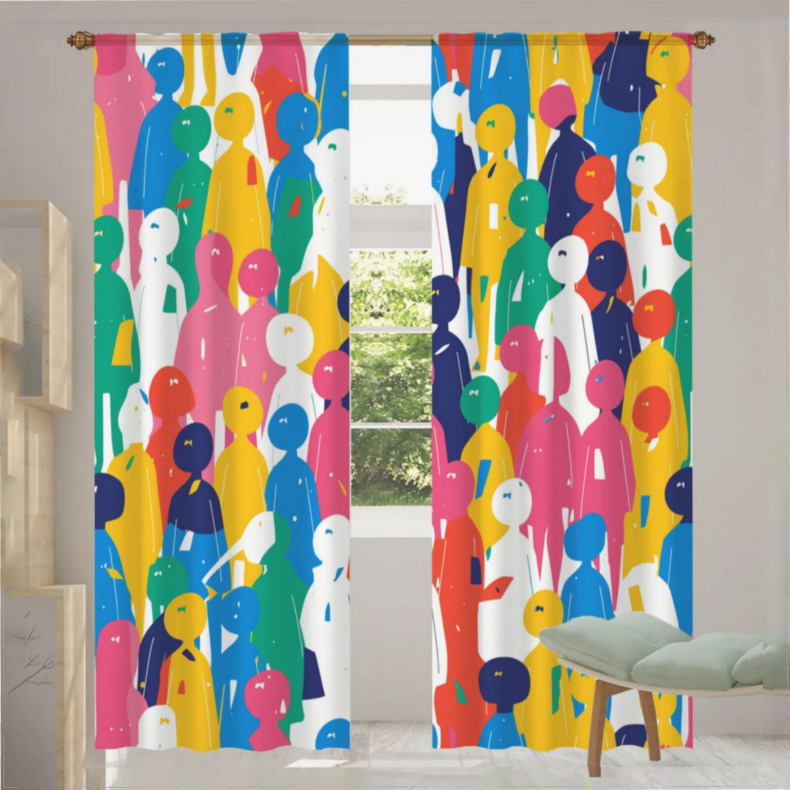 Color Graffiti (29) Curtains for Living Room Bedroom Decor Transparent ...