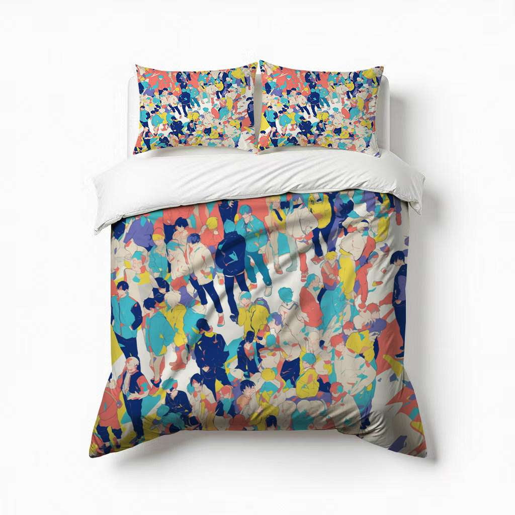 Color Graffiti Bedding Set 3 Pcs Soft Microfiber Quilt Cover For ...