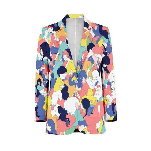 Color Graffiti Men's Suit Blazer Casual Party Wear Slim Fit Suit Jacket ...