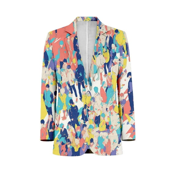 Color Graffiti Mens Suits Shawl Collar Slim Fit Suit Mens Groom Jacket ...