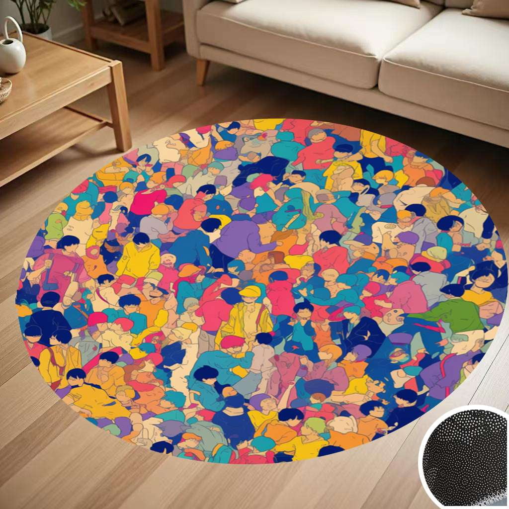 Color Graffiti Round Carpet Living Room Bedroom Home Decoration Coffee ...