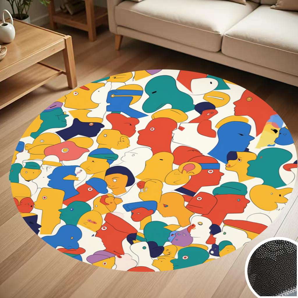 Color Graffiti Round Carpet Living Room Bedroom Home Decoration Coffee ...