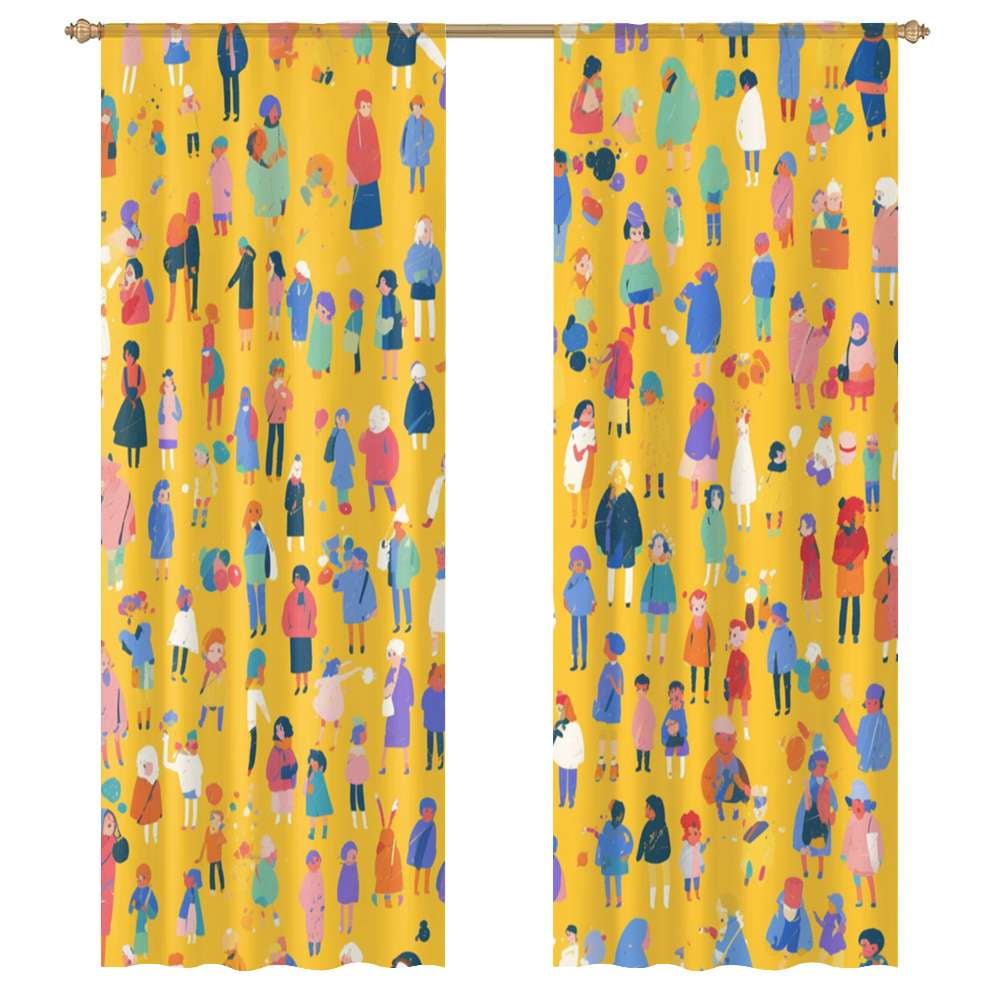 Color Graffiti Tulle Curtains For Living Room Chiffon Sheer Voile ...
