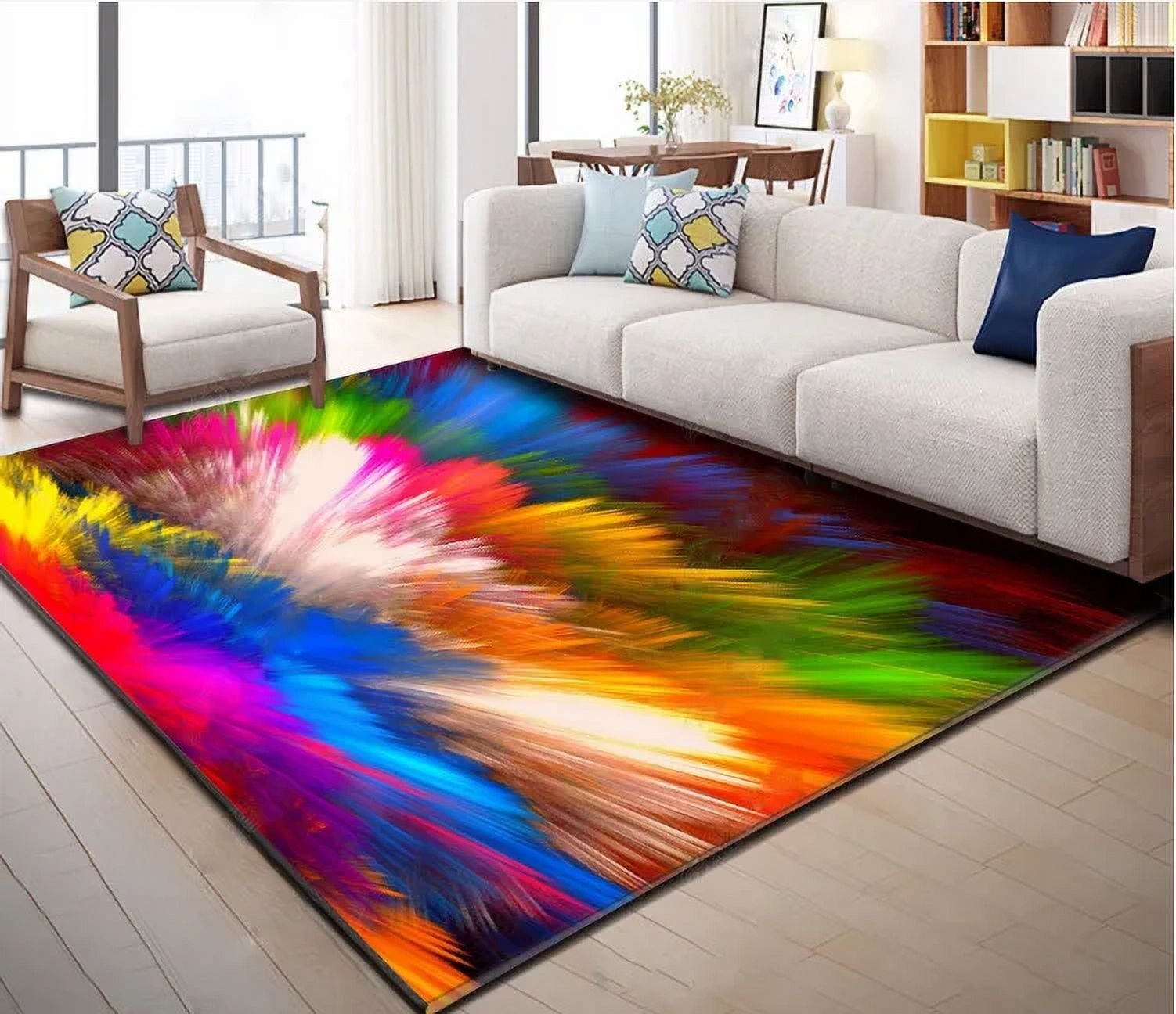 Color Grid 3D Printing Carpet Modern Luxury Home Decor Big Carpets for ...
