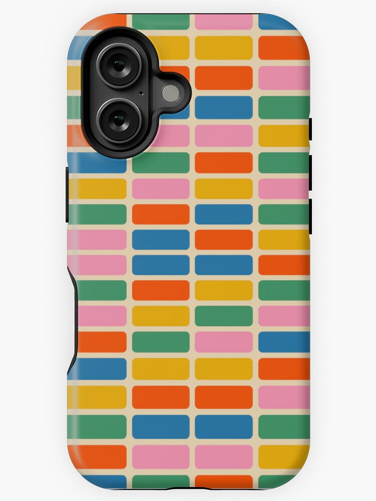 Color Grid Colorful Retro Modern Geometric iPhone Case 11 12 13 14 15 ...