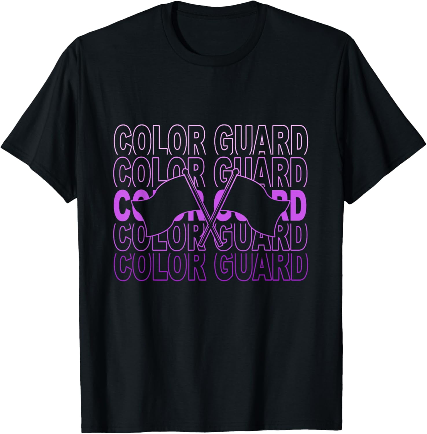 Color Guard Colour Guard Retro Marching Band Flag Girl T-Shirt ...