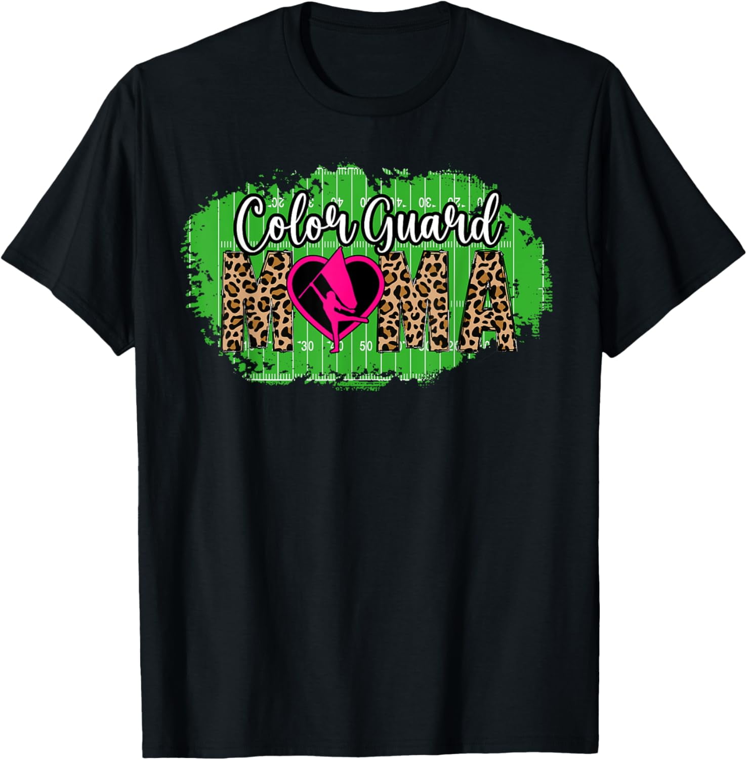 Color Guard Mama Leopard Guard Mom Of A Color Guard Member T-Shirt ...