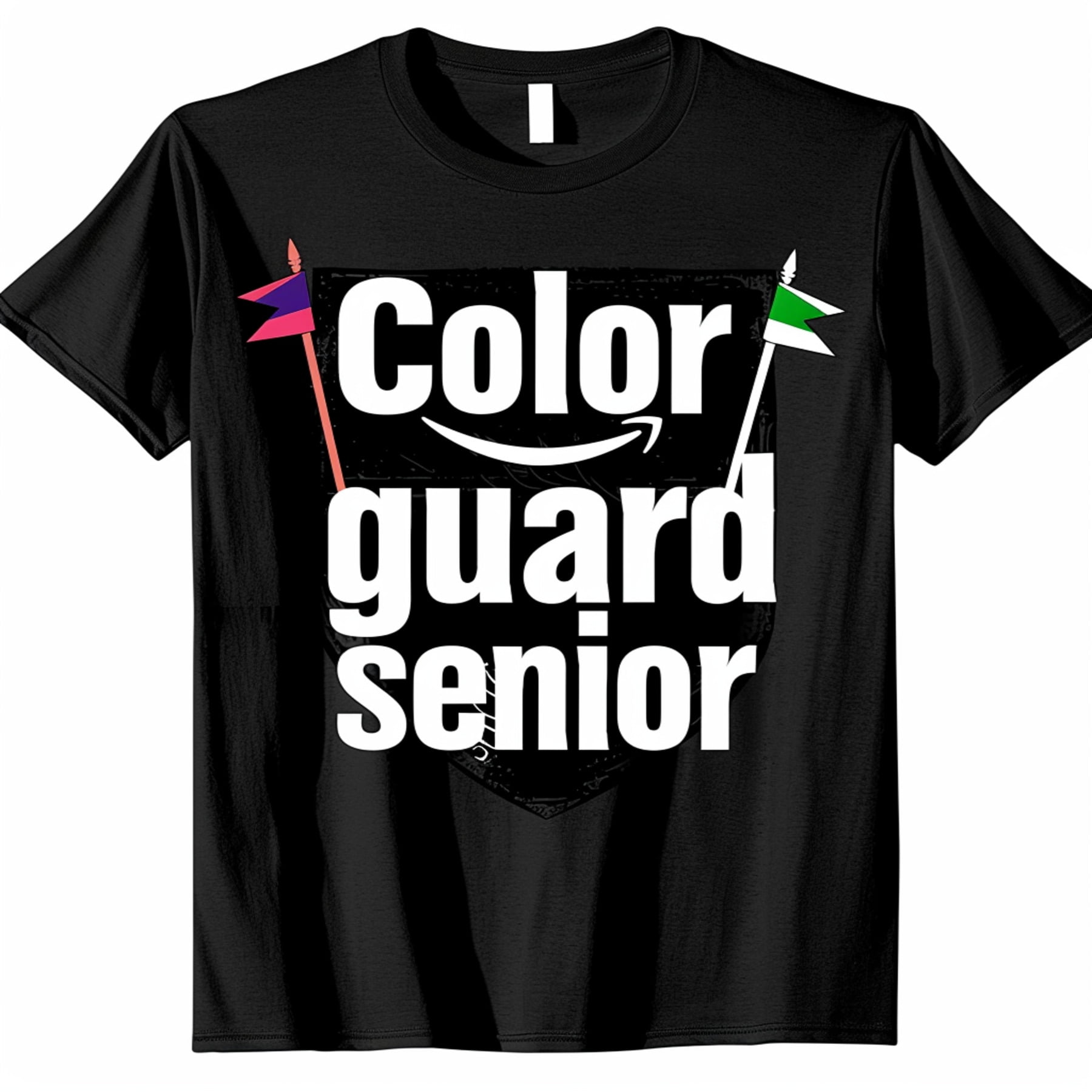 Color Guard Senior Black TShirt with Large Crossed Flags Design Perfect ...