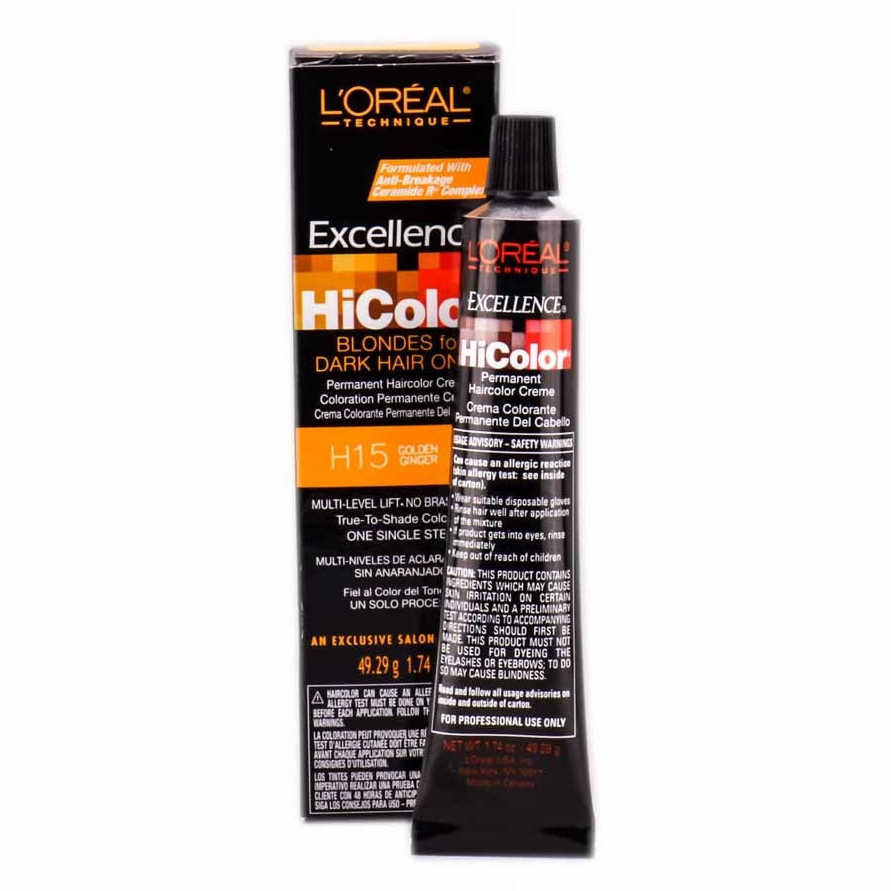 Color : H15 Golden Ginger , L'Oreal Technique Excellence HiColor ...