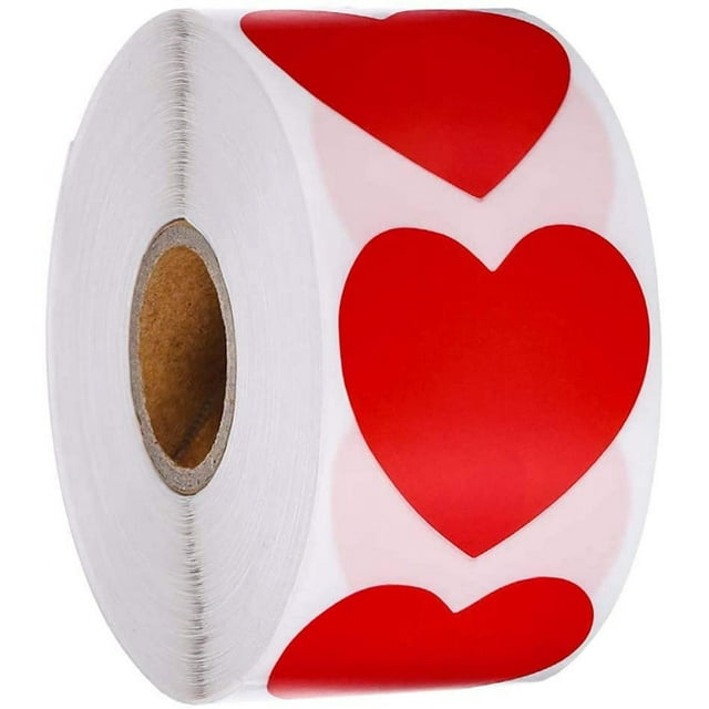 Color Heart Sticker Labels,500 Pieces Heart Sticker 25mm Heart Sticker ...