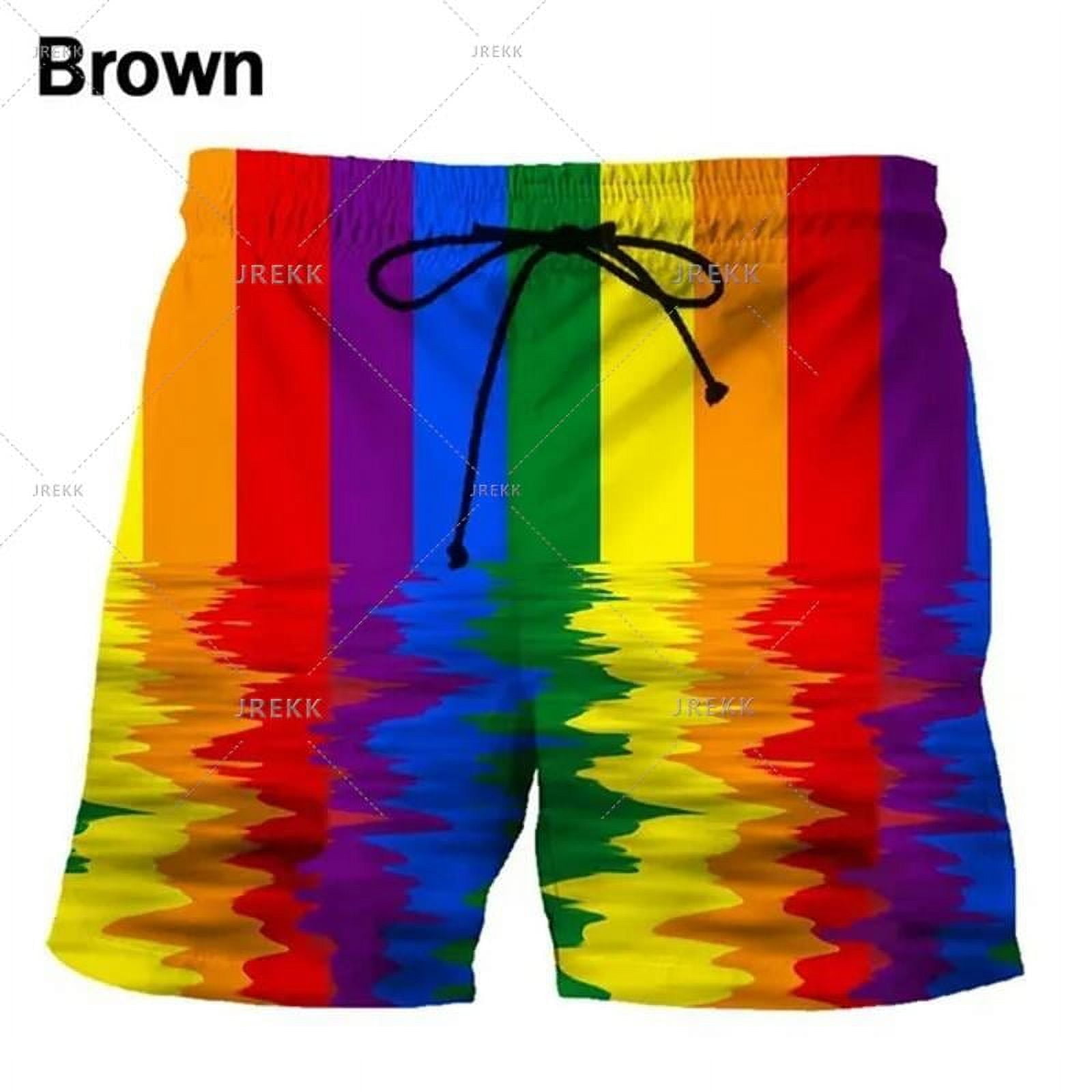 Color Heart-shaped Shorts Pants Men 3D Printed Swimsuit homme 2025 ...