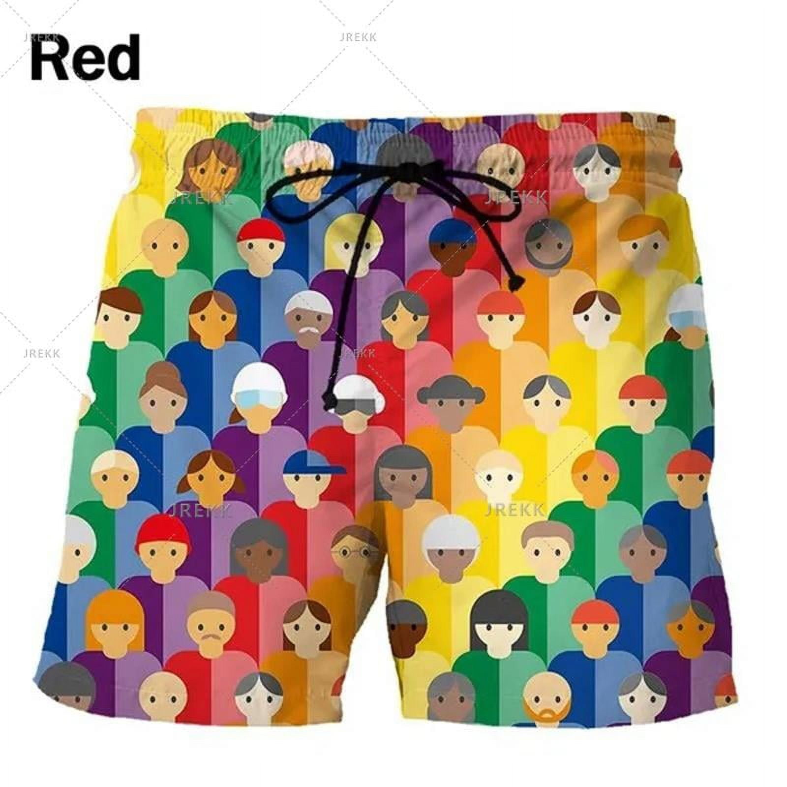 Color Heart-shaped Shorts Pants Men 3D Printed Swimsuit homme 2025 ...