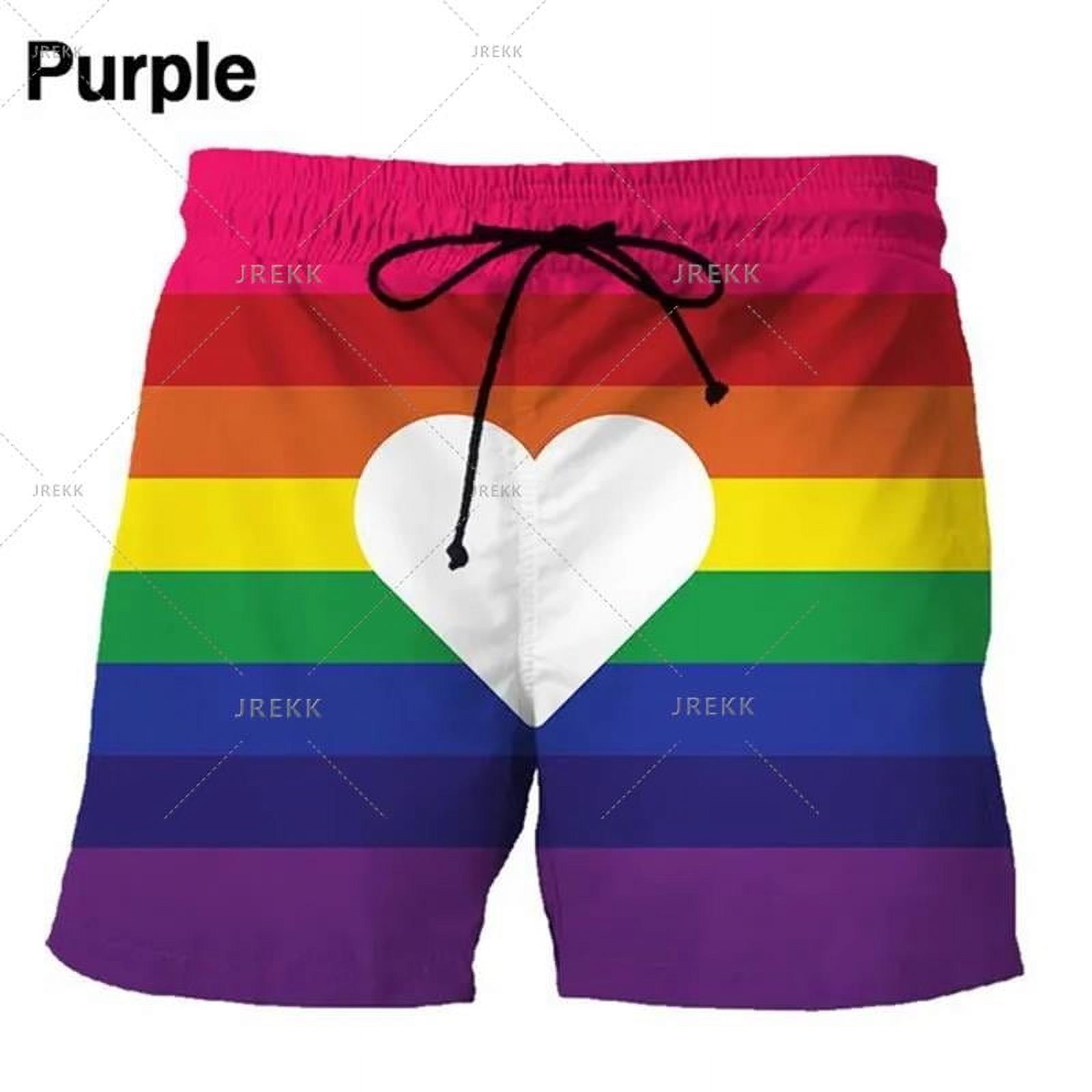 Color Heart-shaped Shorts Pants Men 3D Printed Swimsuit homme 2025 ...