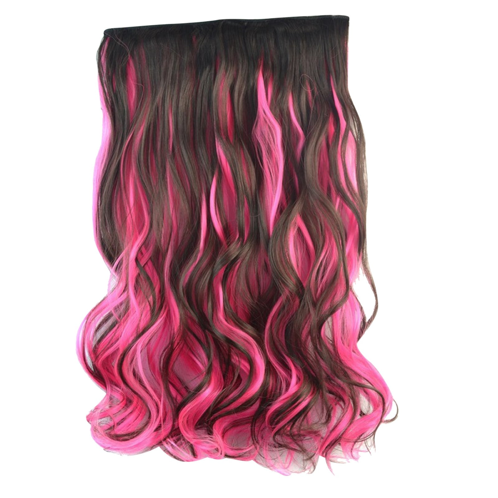 Color Highlights Clip-in Hair Extensions - 5 Clips, Curly Wig Piece ...