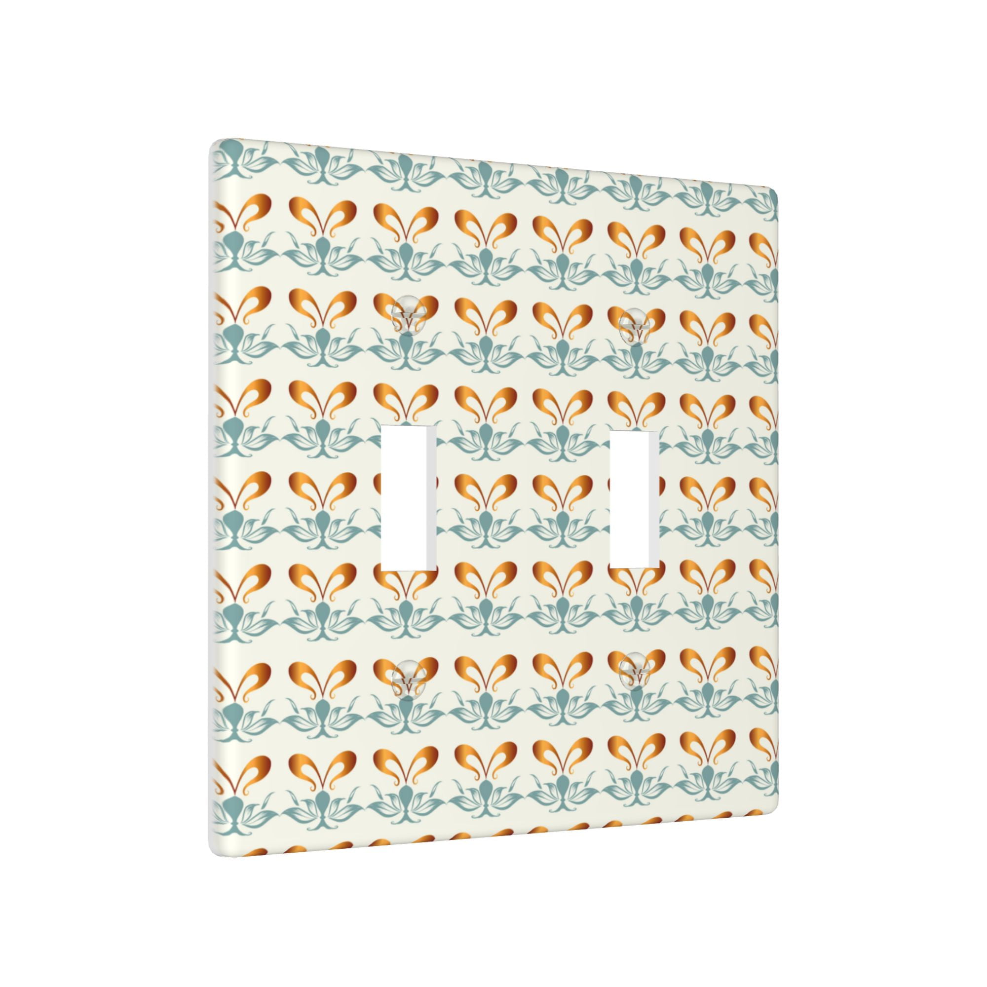 Color Illustration Border Background Double Toggle Light Switch Plate ...