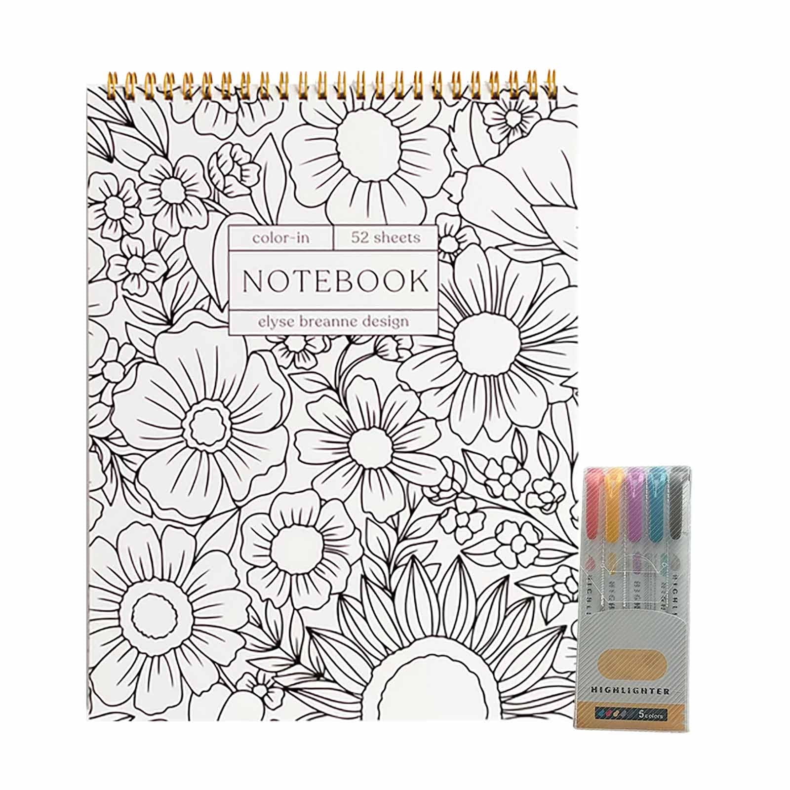 Color-In Spiral Notebook & Daily Planner, Daily Notebook,8.5X11" Ndated ...