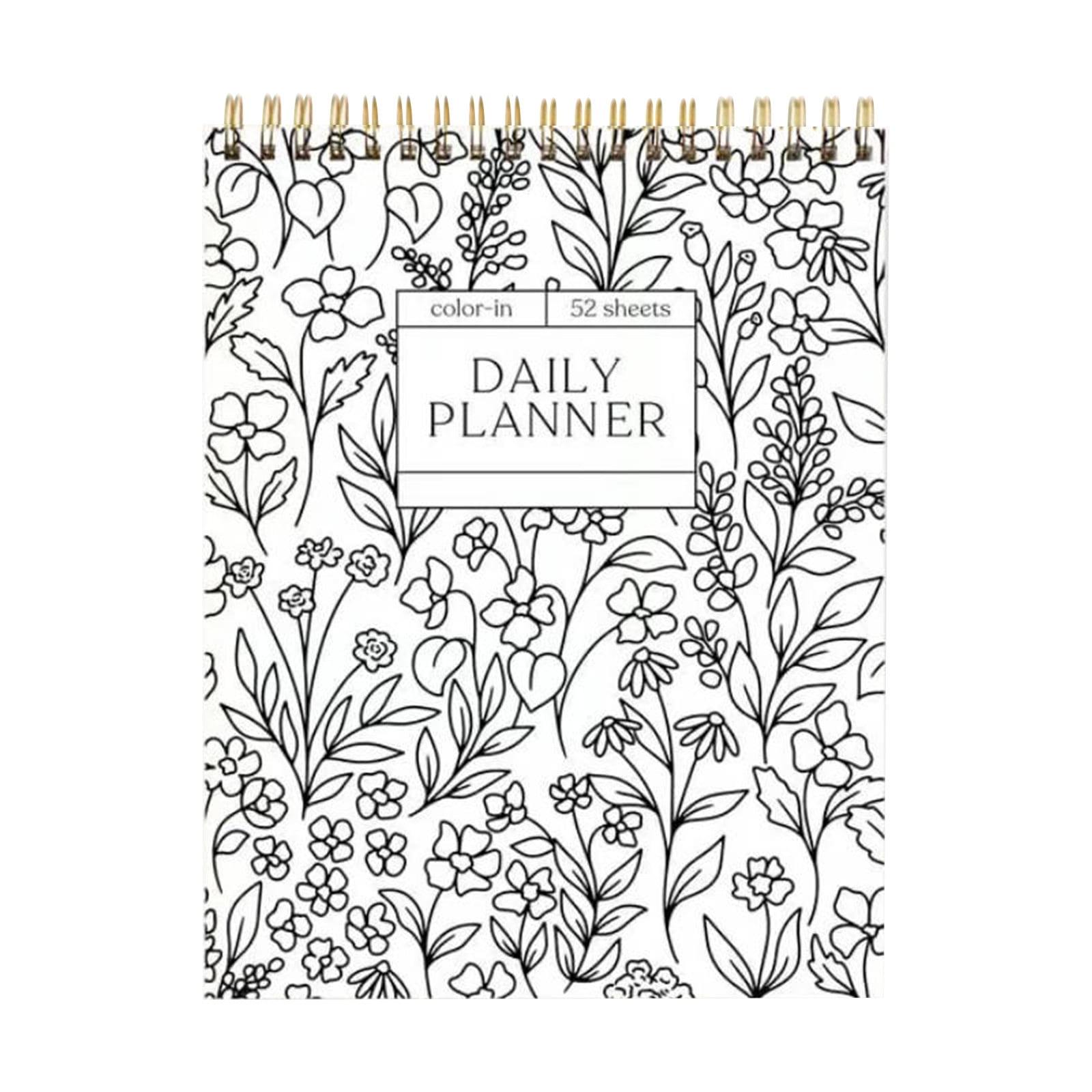 Color-In Spiral Notebook & Daily Planner, Flowers Meeting Notes ...