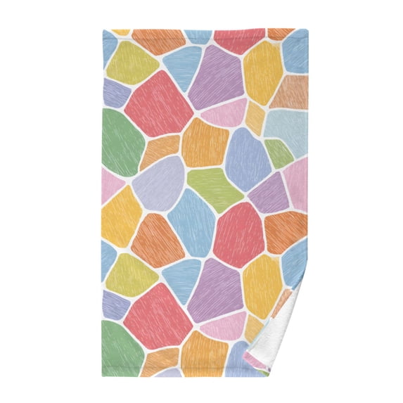 Color Irregular Shape Pattern Bath Towel 100% Cotton Soft Thick High ...