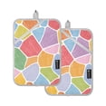 Color Irregular Shape Pattern Pot Holder Set 2 Piece Non-Slip Oven Hot ...