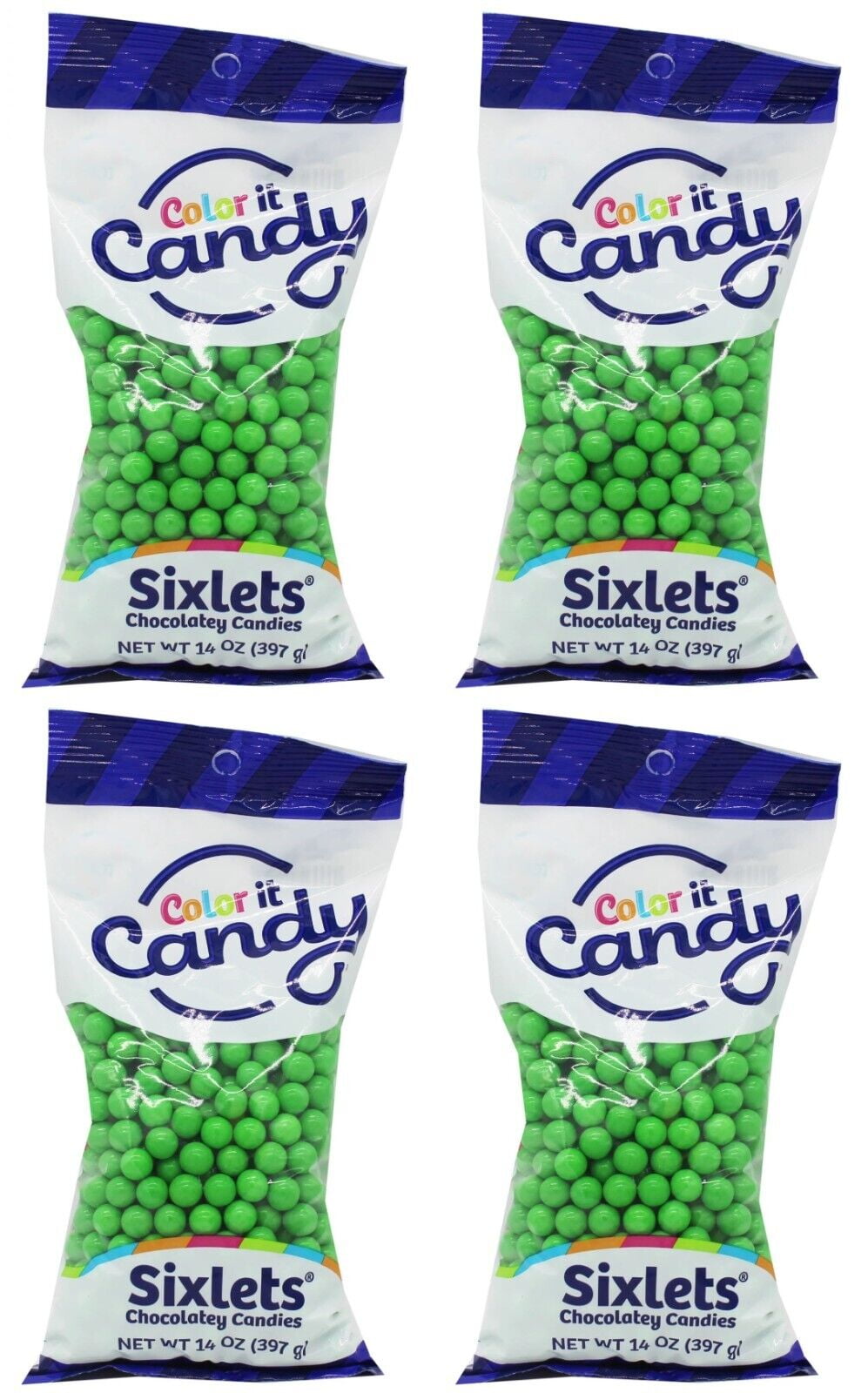 Color It Candy Shimmer Lime Green Sixlets 14 Oz Bag Pack of 4 - Walmart.com