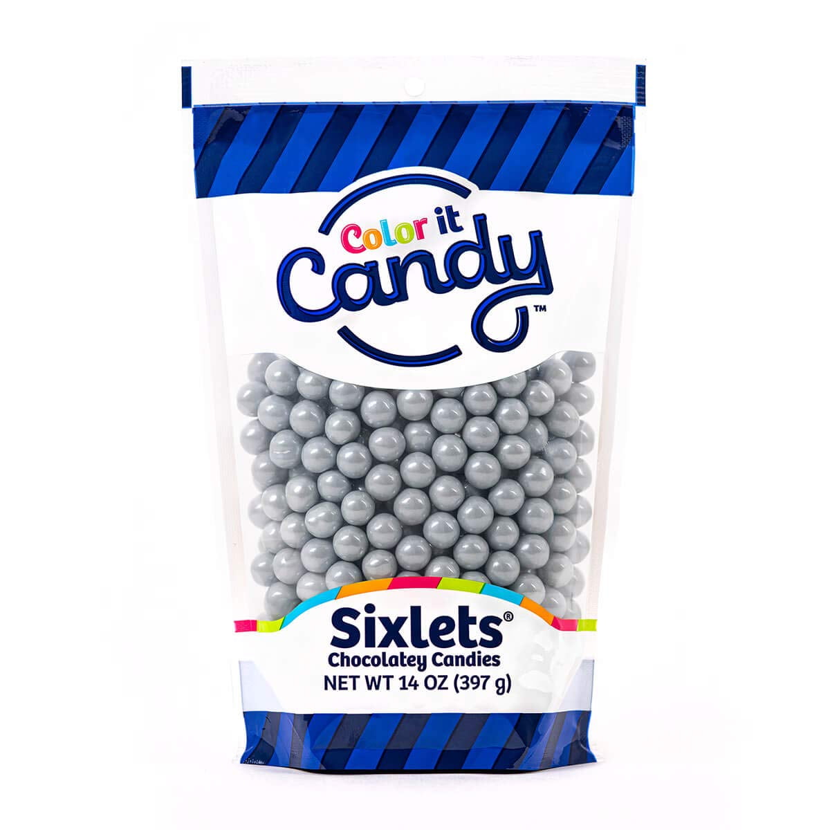 Color It Candy Shimmer Silver Sixlets, 14 Oz Stand Up Bag, Decorative ...