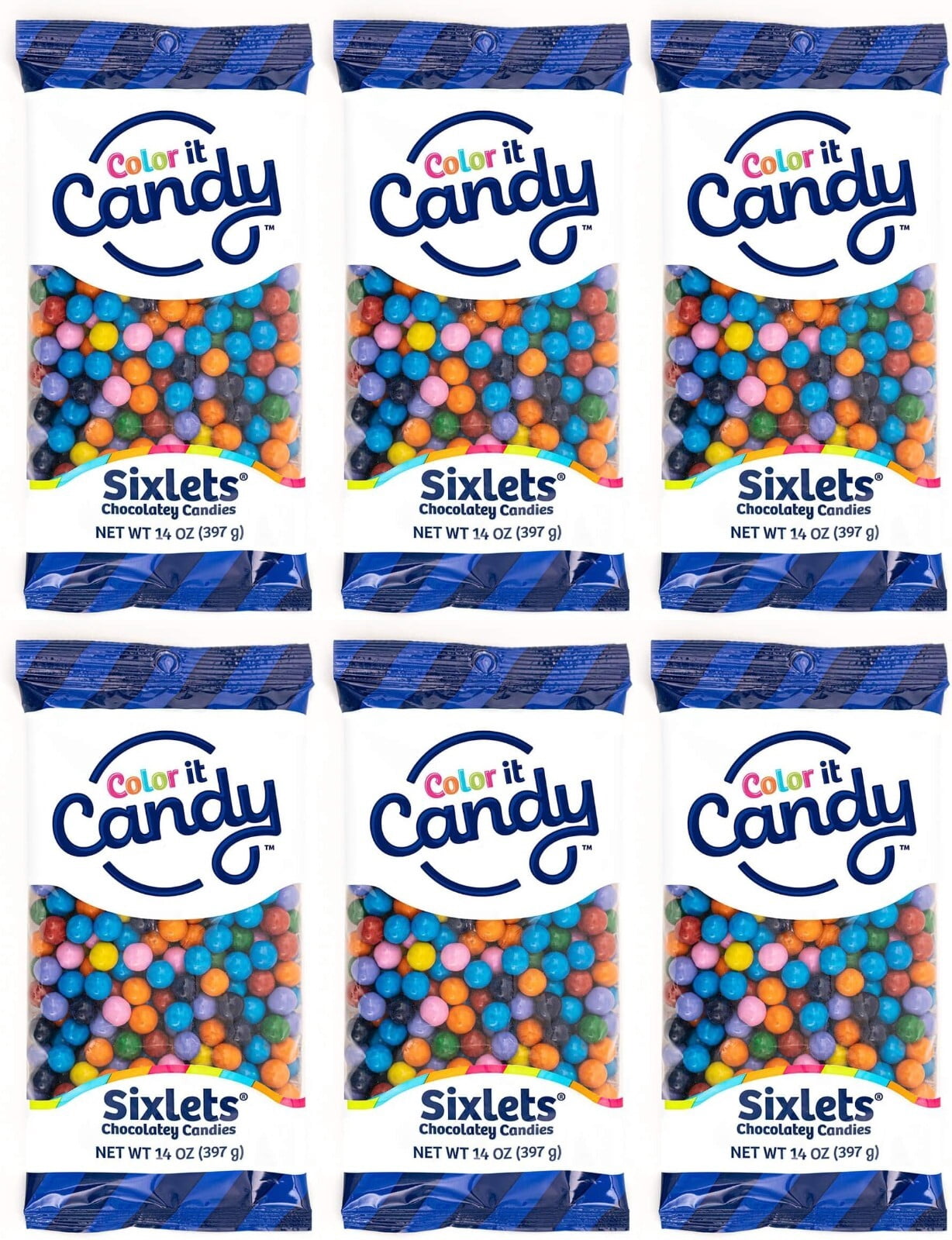 Color It Candy Tie Dye Mix Decorative Candy Buffet Sixlets -Pack of 6 ...