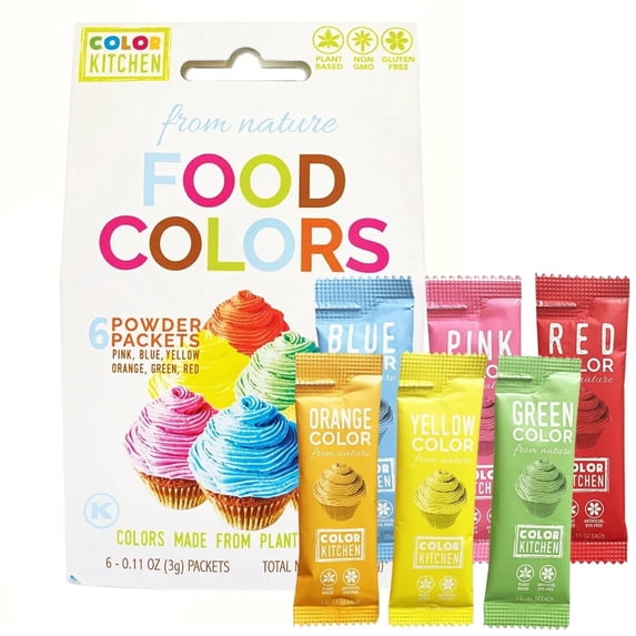 ColorKitchen Food Coloring Set of 6 Vibrant Powder Colors for Baking ...