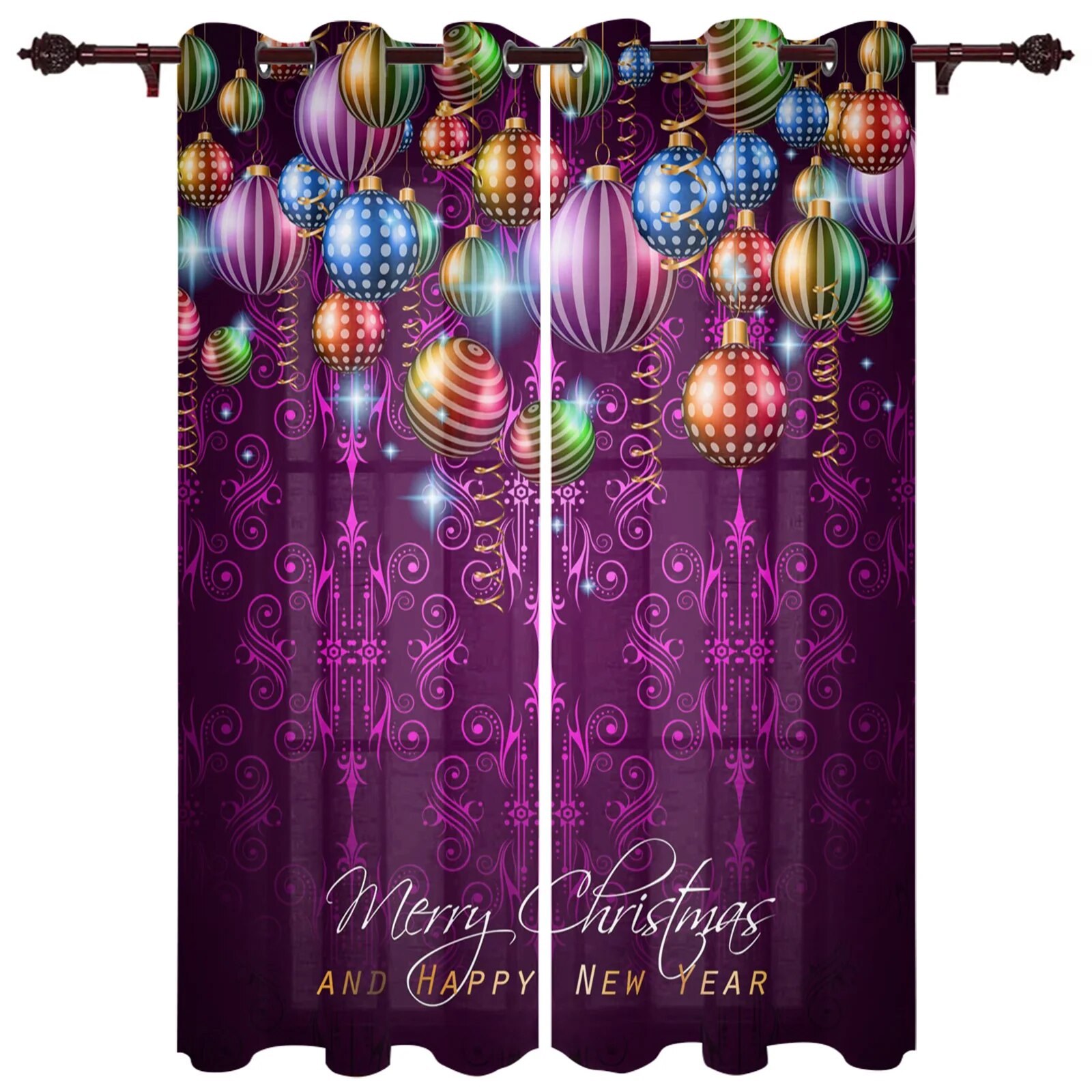 Color Light Ball Decoration Large Curtains For Living Dining Modern ...