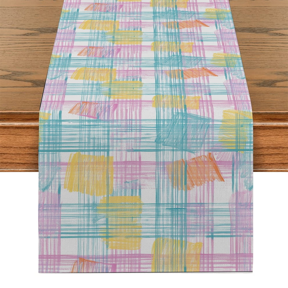 Color Line Watercolor Table Runner Kitchen Dining Table ration for ...