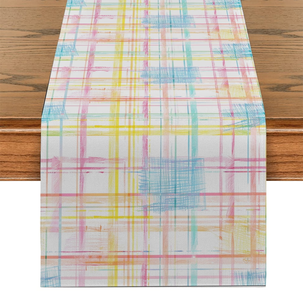 Color Line Watercolor Table Runner Kitchen Dining Table ration for ...